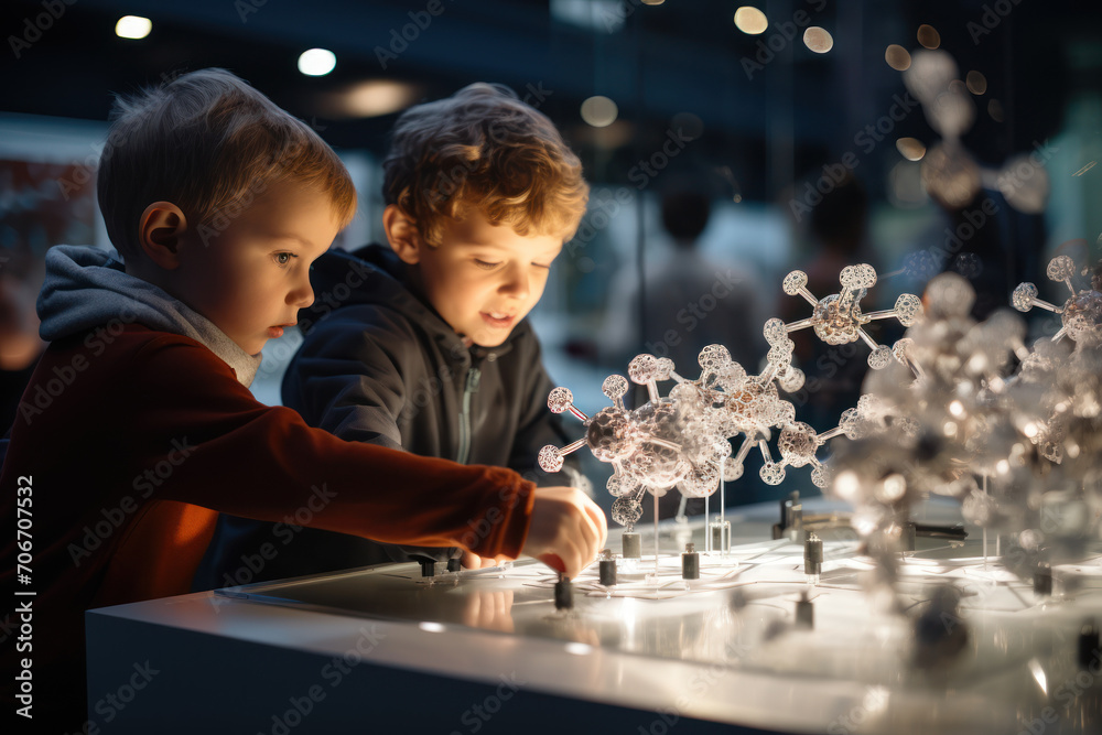 Children using 3D printers to create models of molecules, introducing ...