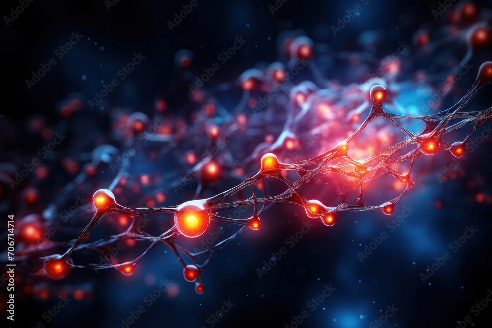 Glowing nodes forming a network of interconnected brains, representing ...