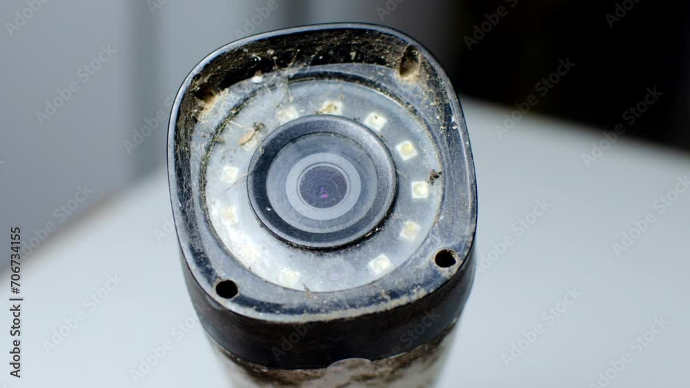 Vidéo Stock Security Camera - Detail of an old and modern security ...