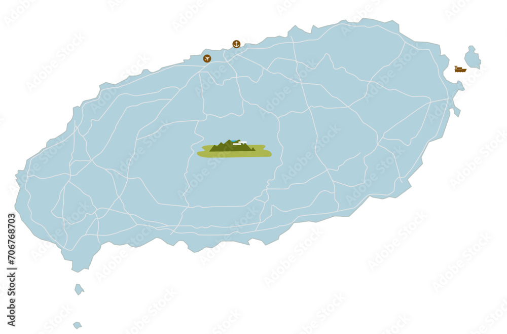South Korea Jeju Island map illustration vector file Stock Vector ...