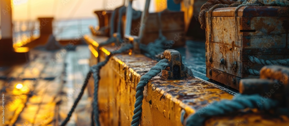 Safe cargo lashing onboard of ship deck with cargo lashing steel ...