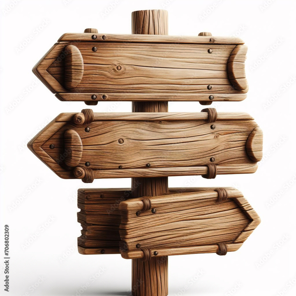 Blank empty wooden rustic signage sign board signpost post wood on ...