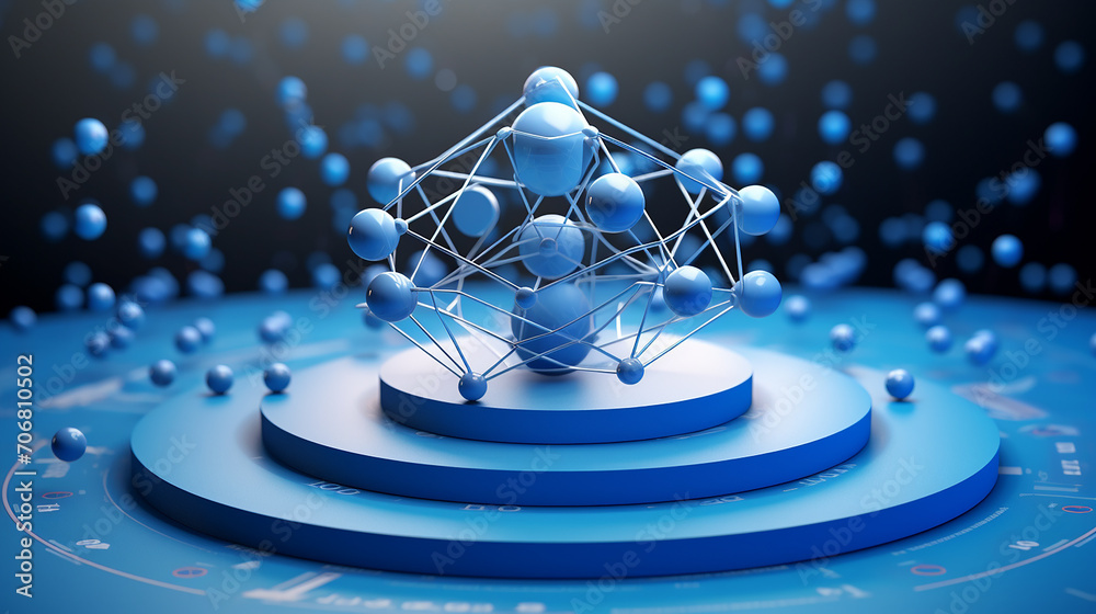 academic atom. An atomic structure model . 3D rendered symbolizing the ...