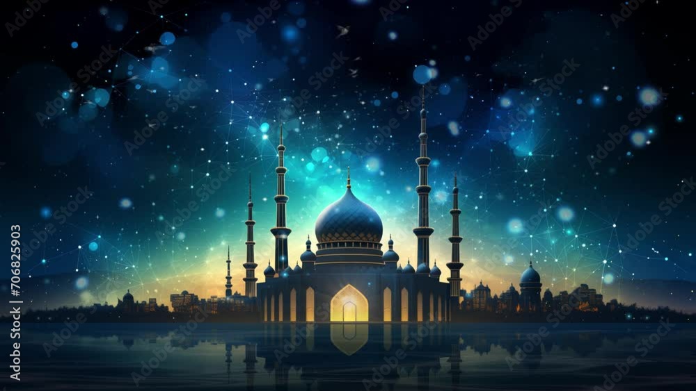 abstract image of arabic mosque in the form of stars. beautiful mosque ...