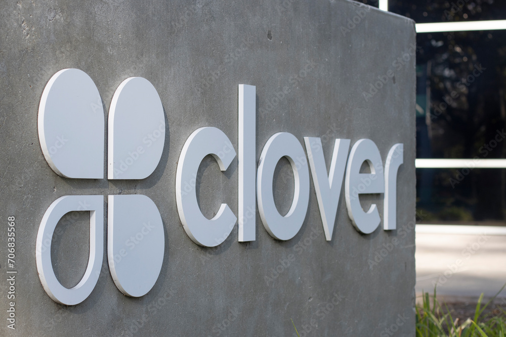 Sunnyvale, CA, USA - May 4, 2022: Closeup of the Clover sign seen at ...