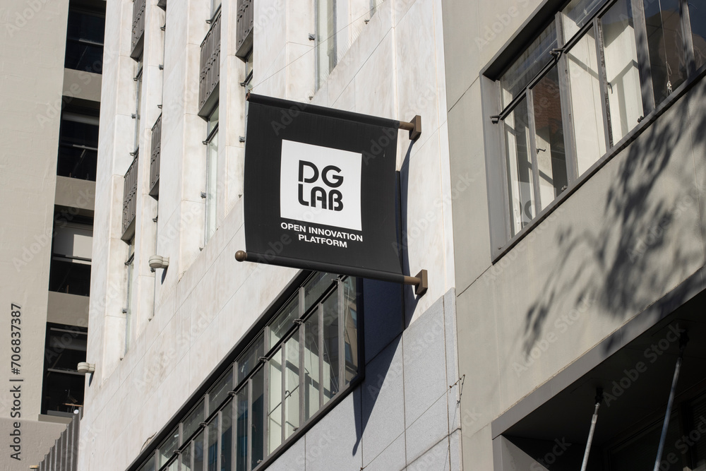 San Francisco, CA, USA - May 1, 2022: DG Lab sign is seen at its open ...