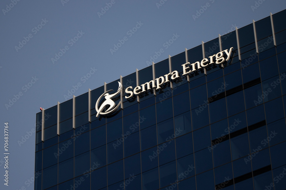San Diego, CA, USA - May 14, 2022: Sempra Energy sign is seen at its ...