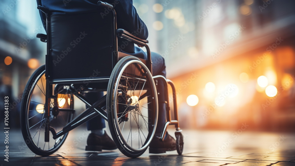 Man in wheelchair with physical disability mobility disorder ...