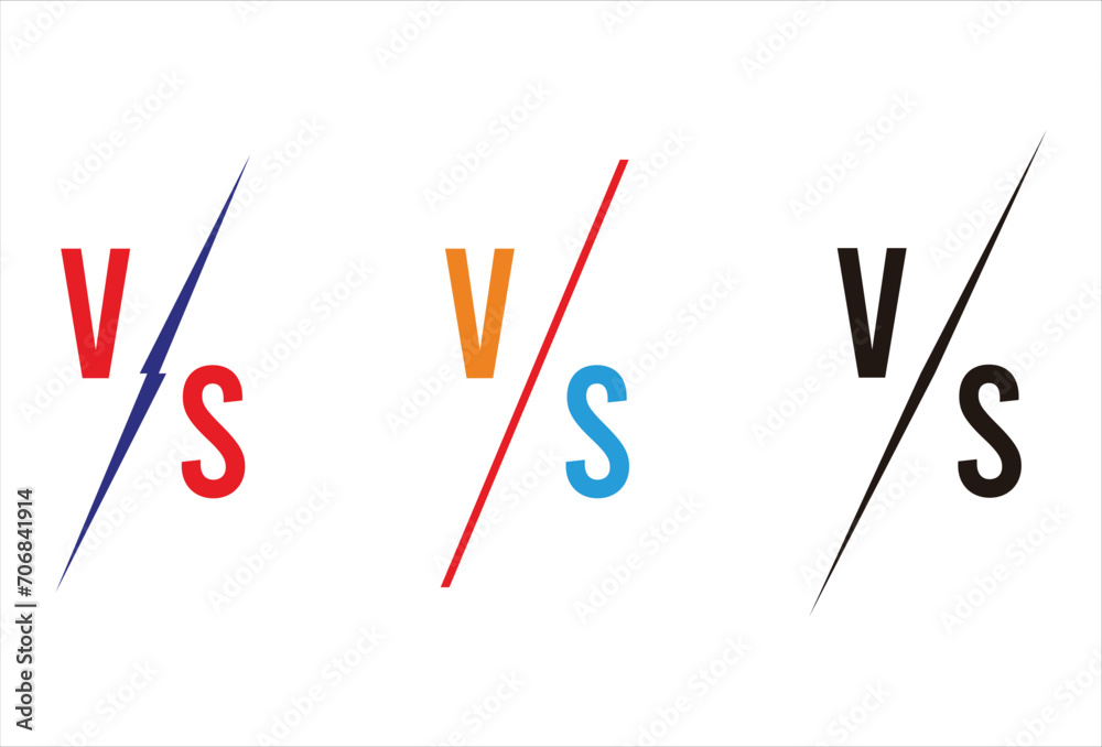 Versus logos. VS letter for sport, fight, competition, battle, match ...