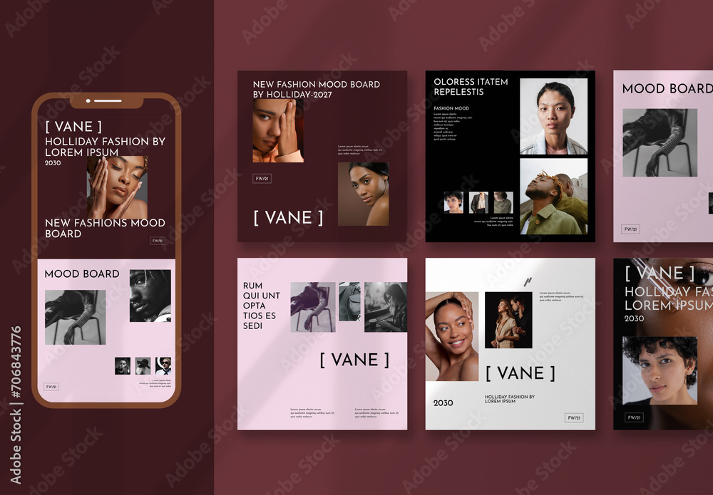 Fashion Social Media Post Layout Stock Template | Adobe Stock