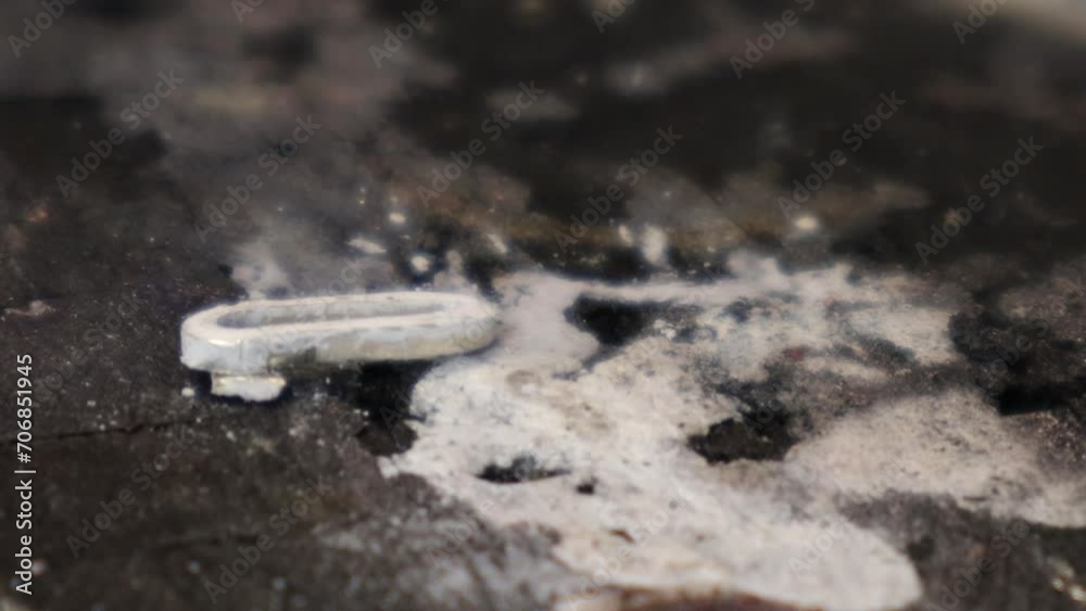 Vidéo Stock Close up. Torch heating silver with a piece of small solder ...