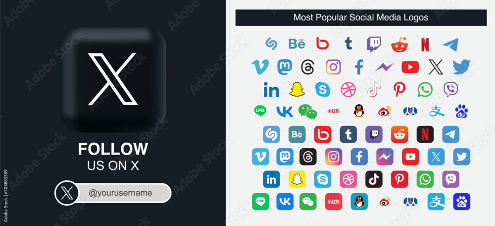 Follow us on social media with popular icon set. Facebook, Instagram ...