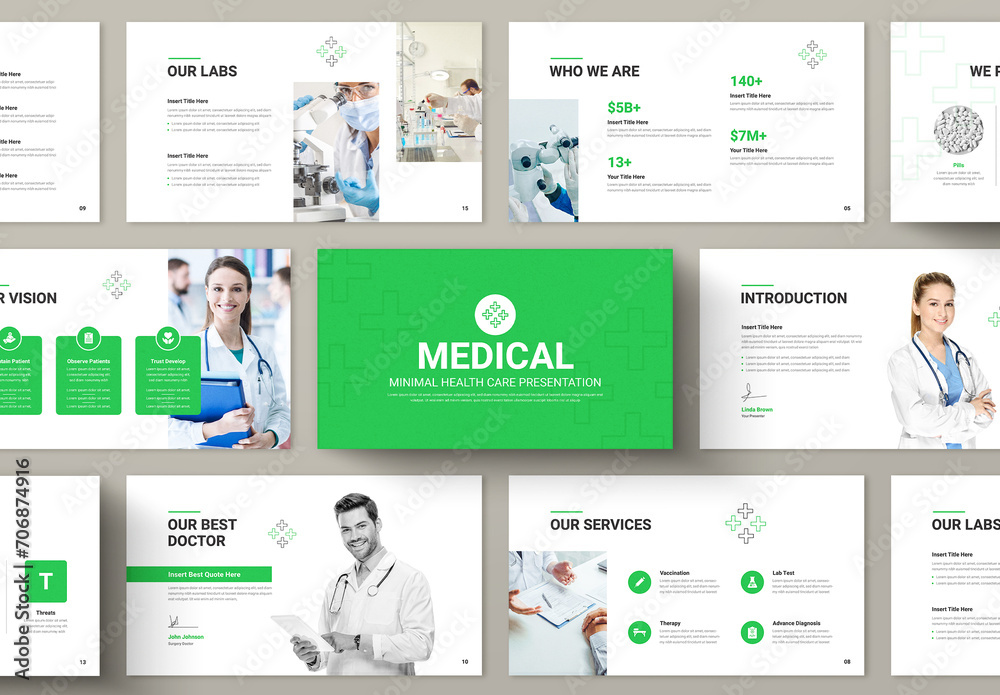 Medical Health Care Minimal Presentation Layout Template Stock Template ...