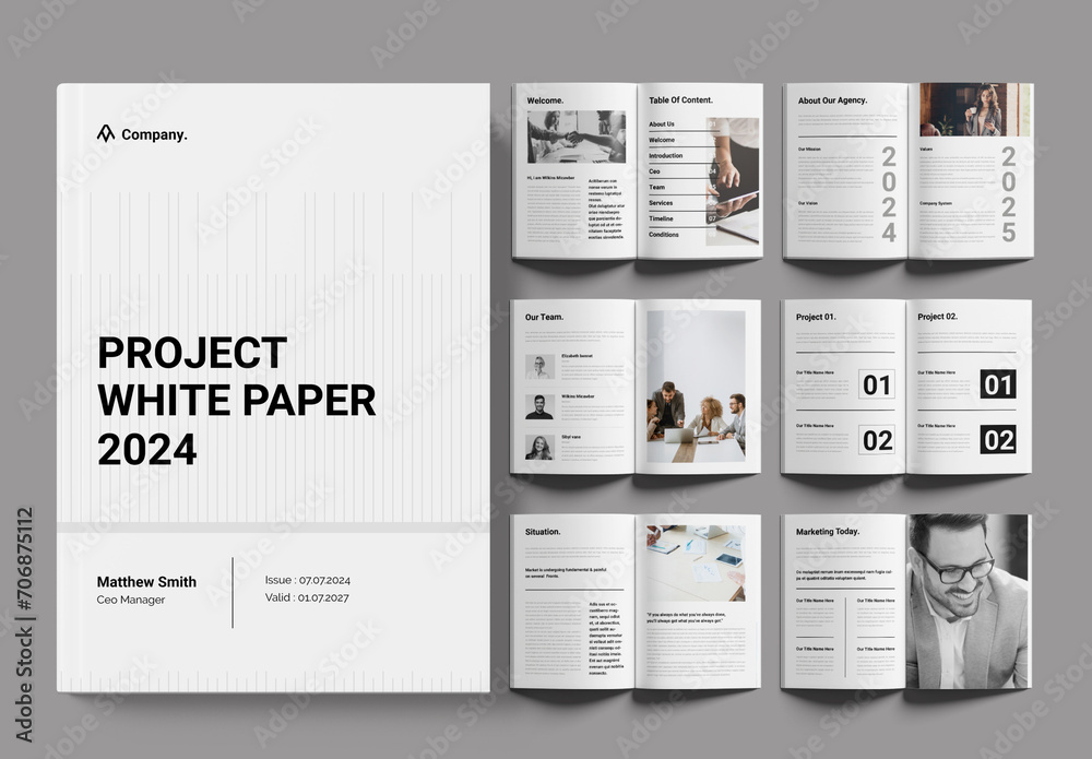 White Paper Layout Stock Template | Adobe Stock
