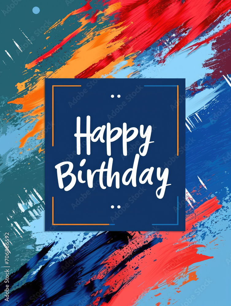 Vertical happy birthday card design. Ready to print. Stock Illustration ...