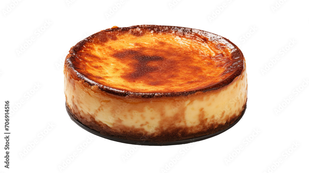Fresh raw organic Basque Burnt Cheesecake bakery on white isolated on ...