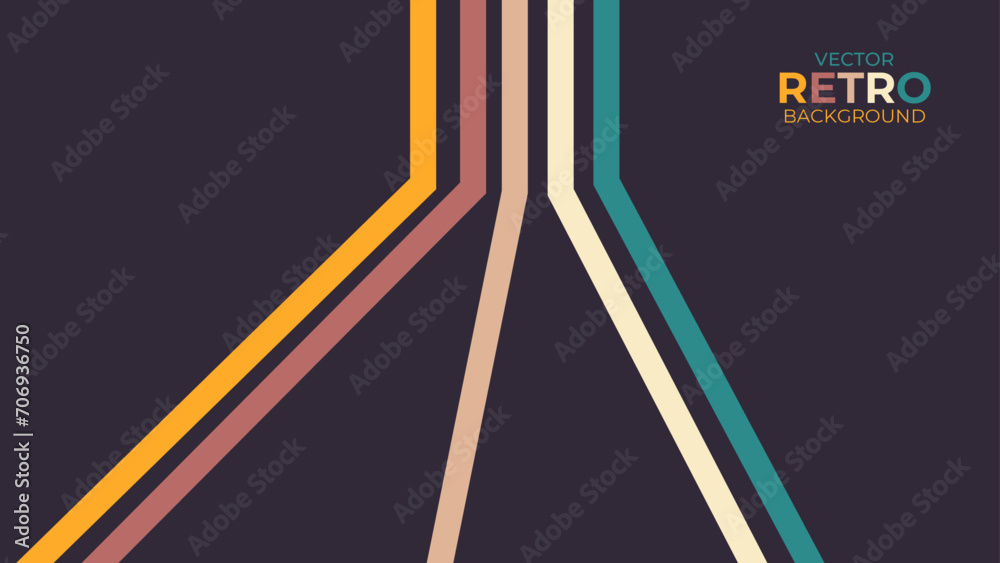 Abstract minimalist retro background with rounded stripe elements ...