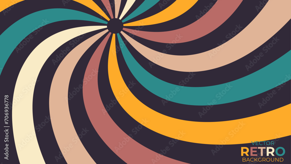 Abstract minimalist retro background with rounded stripe elements ...