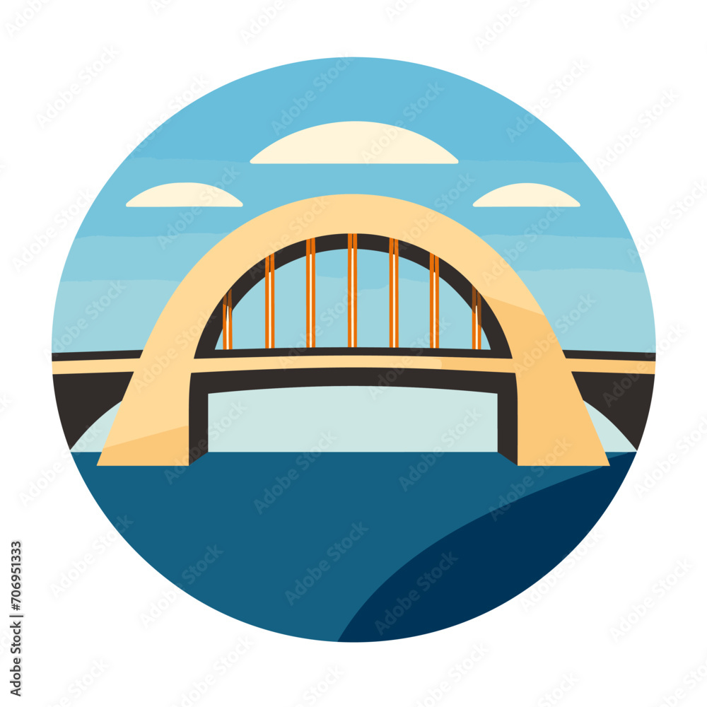 Historic building insurance filled colorful logo. Architectural ...