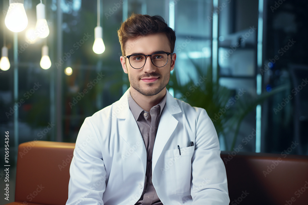 Orthopedic surgeon doctor examining patient joint x-ray bone scan in ...