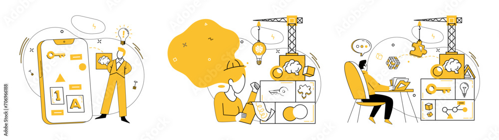 Business thinking vector illustration. Motivation fuels engine business ...