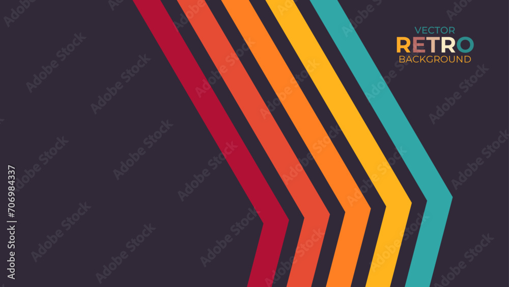 Abstract minimalist retro background with rounded stripe elements ...