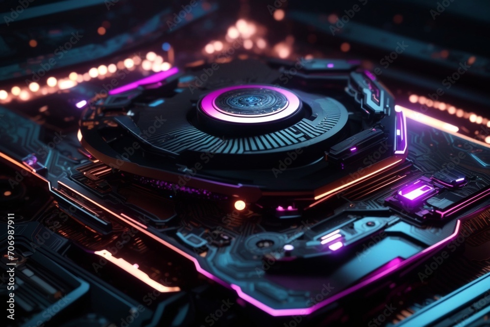 Highly Detailed Technology Texture Ai Supercomputer Chrome Insane