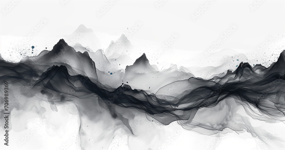 Abstract background with ink line decoration creates an artistic ...
