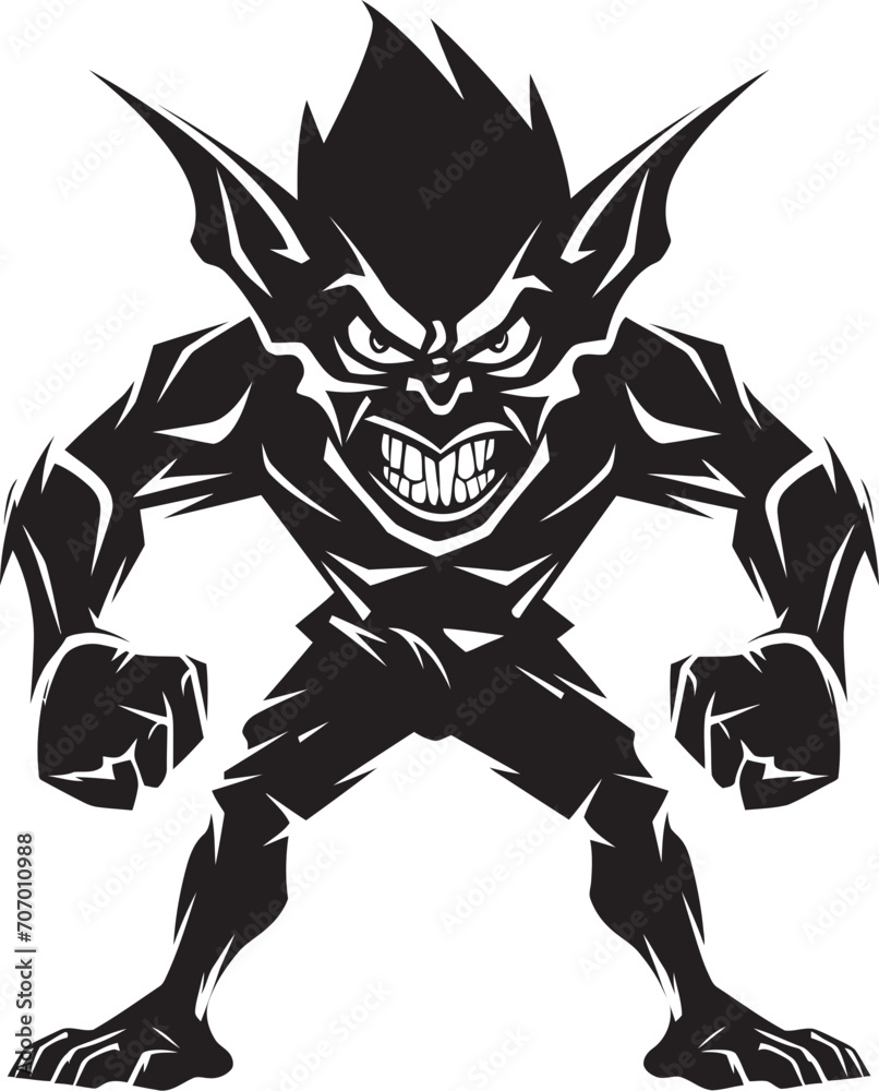 Malevolent Minion Cartoon Iconic Design Grimace Gargoyle Evil Goblin ...