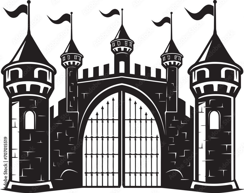 KingdomEntrance Castle Gate Symbol FortressEntry Castle Gate Emblem ...