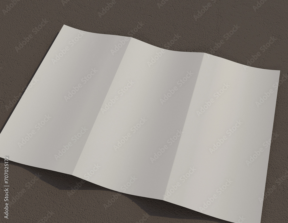 Showcase your content with this 3D illustration of a blank brochure ...