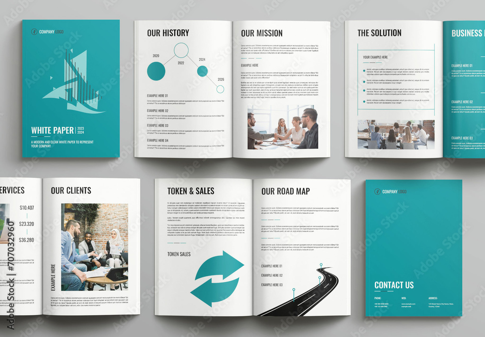 White Paper Template Brochure Layout Stock Template | Adobe Stock
