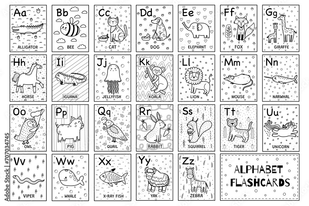 Abc Flash Cards Printable Black And White at Rachel Stearn blog