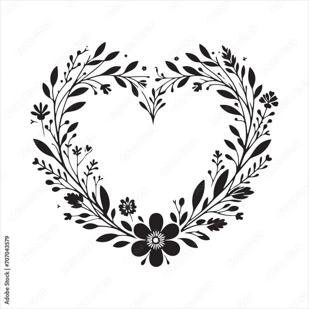 Timeless Flower Heart Silhouette: A Beautiful Imagery of Love Where ...