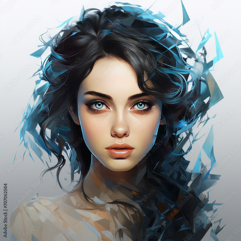 Generative AI illustration highlighting the beauty of a woman with ...