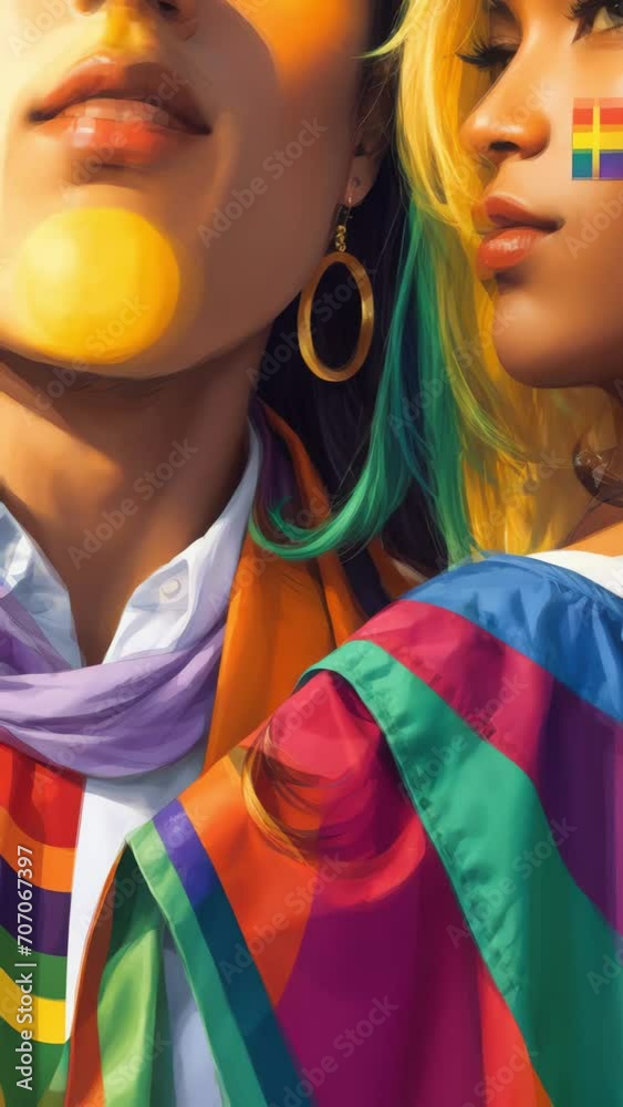 BIPOC LGBT+ concept, pride flag, pride colours, people of colour ...