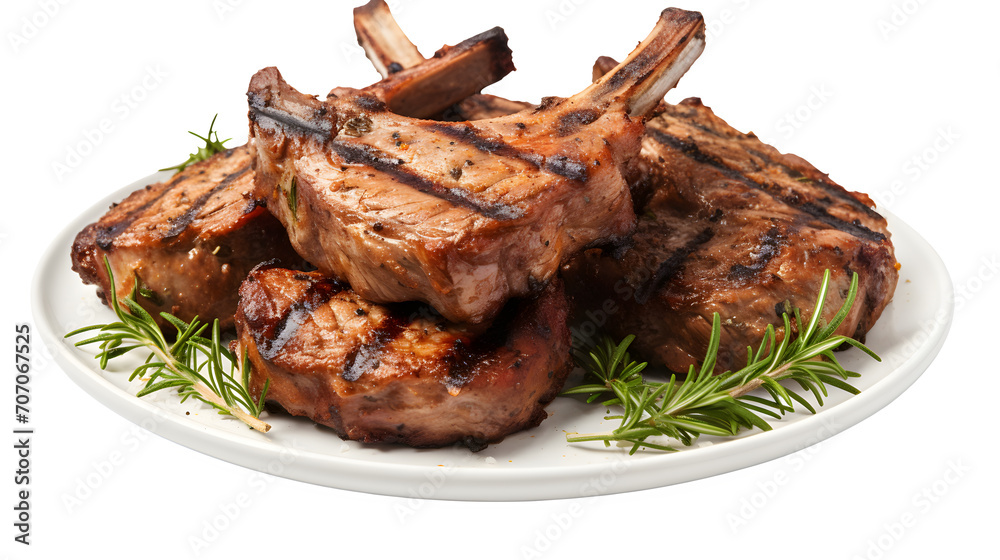 grilled lamb chops png, savory meat, barbecue delight, lamb chops ...