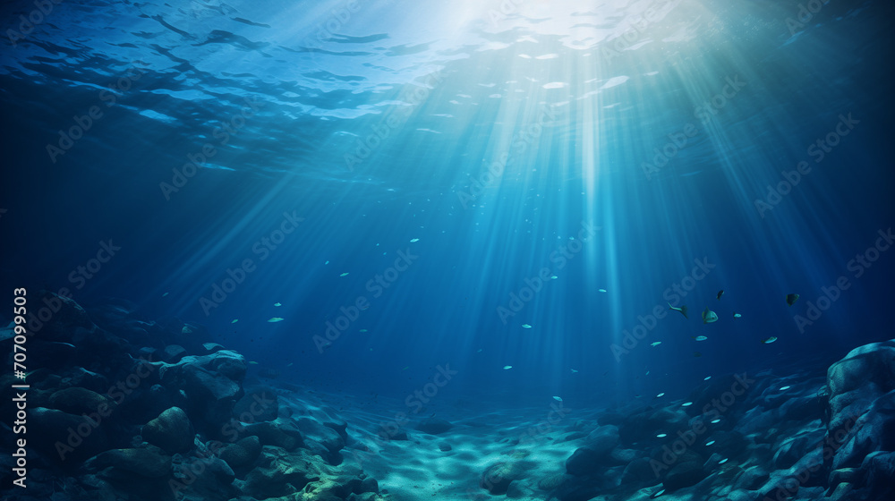 Underwater view of the world, Abstract image of Tropical underwater ...