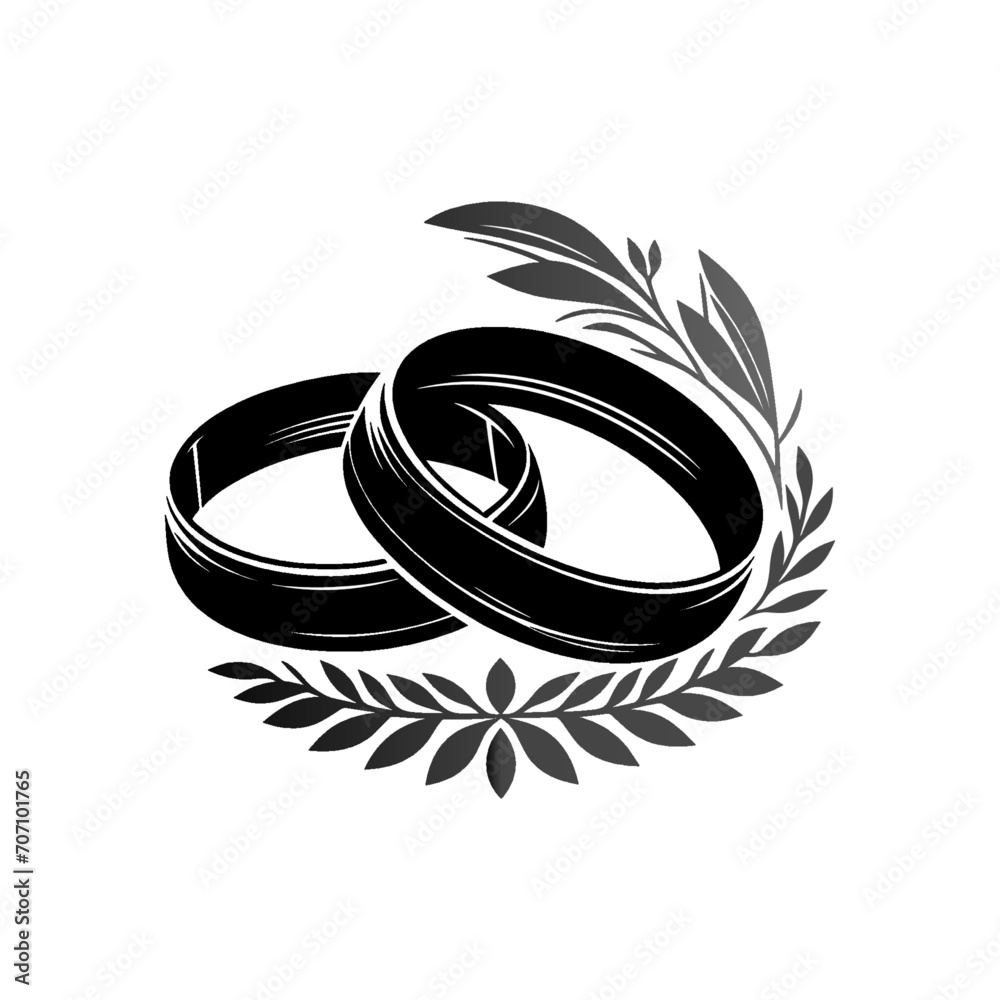 Wedding Rings silhouette , indestructible rings. Symbol loves. Wedding ...