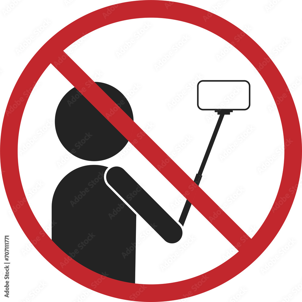 Isolated restriction label sticker of do not take a self portrait with ...