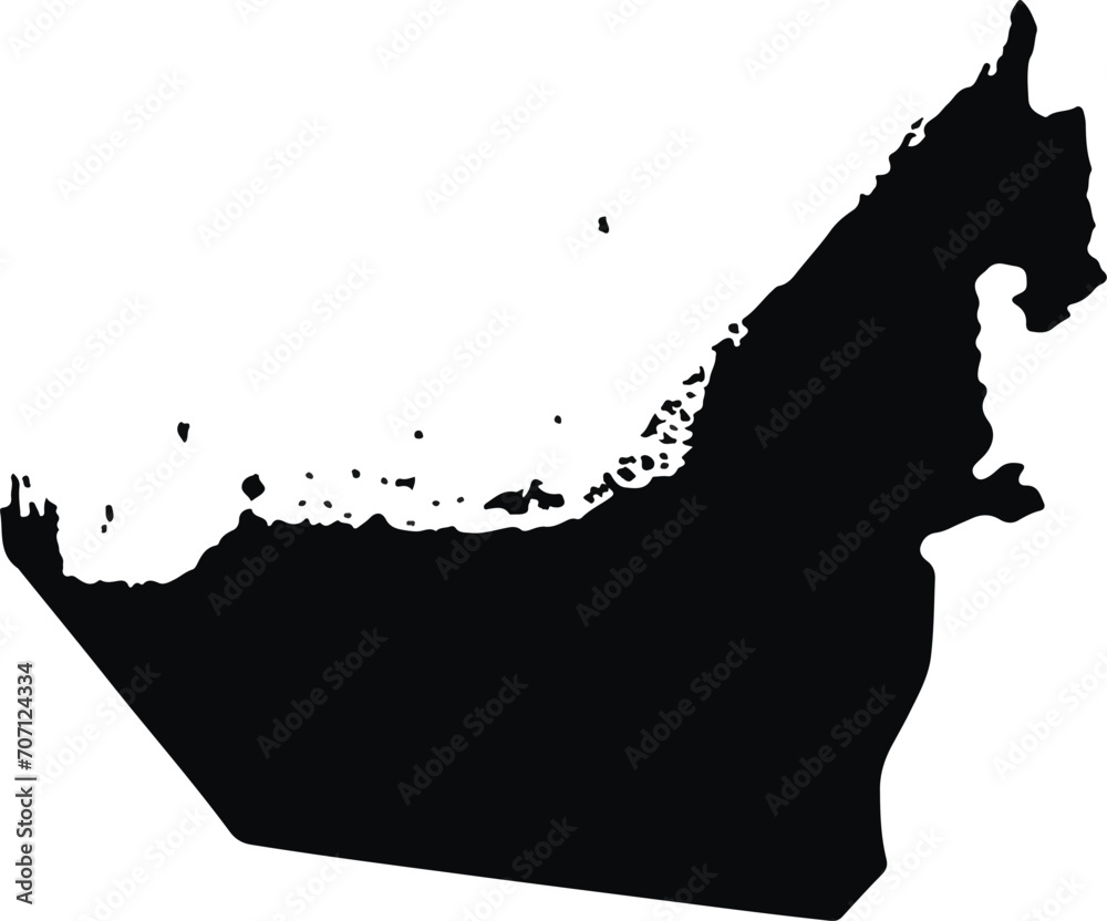 High Detailed Vector Map United Arab Emirates Flag Map Of United Arab
