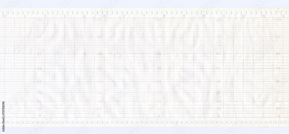 Vintage blank medical sheet for heart diagram. Old violet graph paper ...