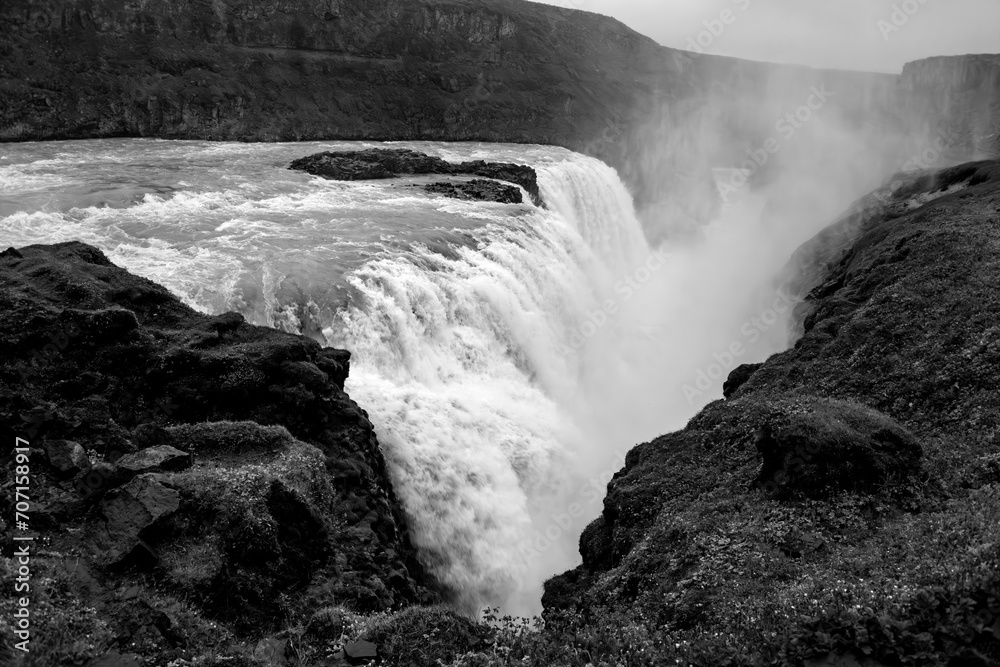 Gullfoss, impressive waterfall in Iceland and major attraction on the ...