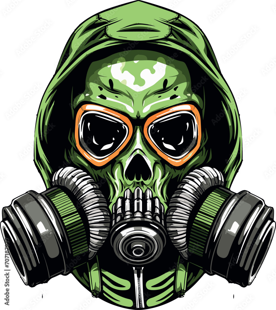 Skeleton Wearing Gas Mask Mascot Stock Vector | Adobe Stock