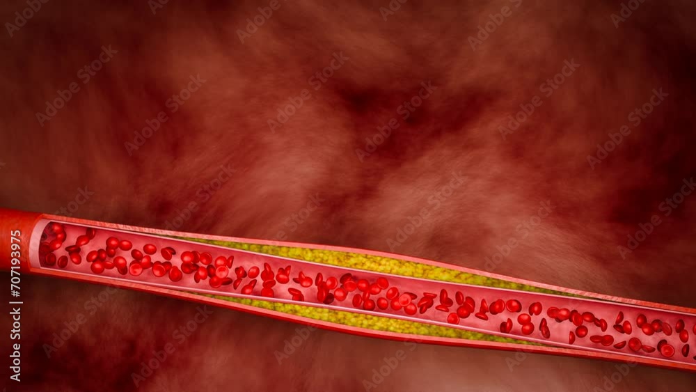 Hyperlipidemia or arteriosclerosis. Blocked artery concept and human ...