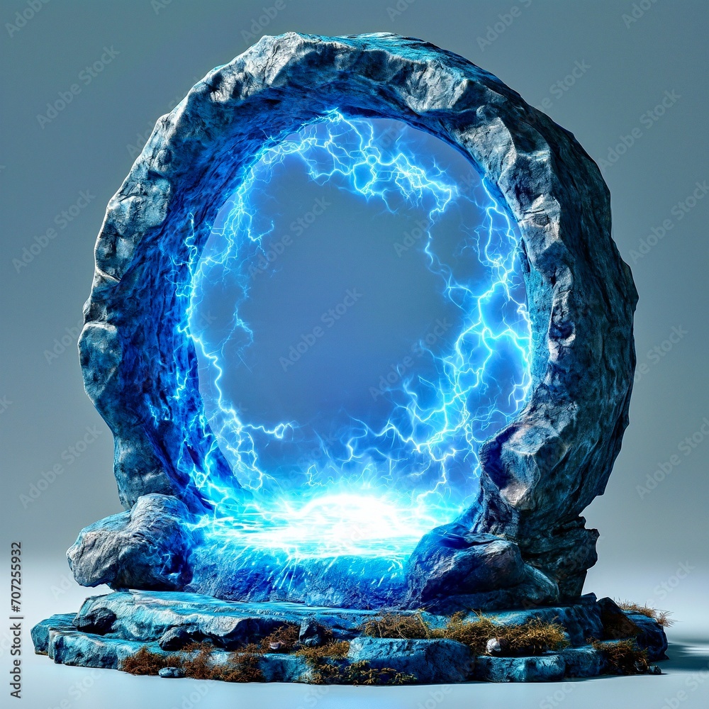 ภาพประกอบสต็อก Magic Gate. Portal in a stone arch. Fantasy gate ...