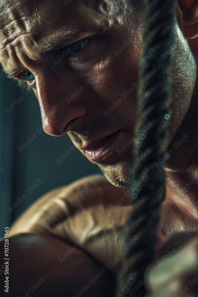 A powerful image of a man with a rope tied around his neck. This ...