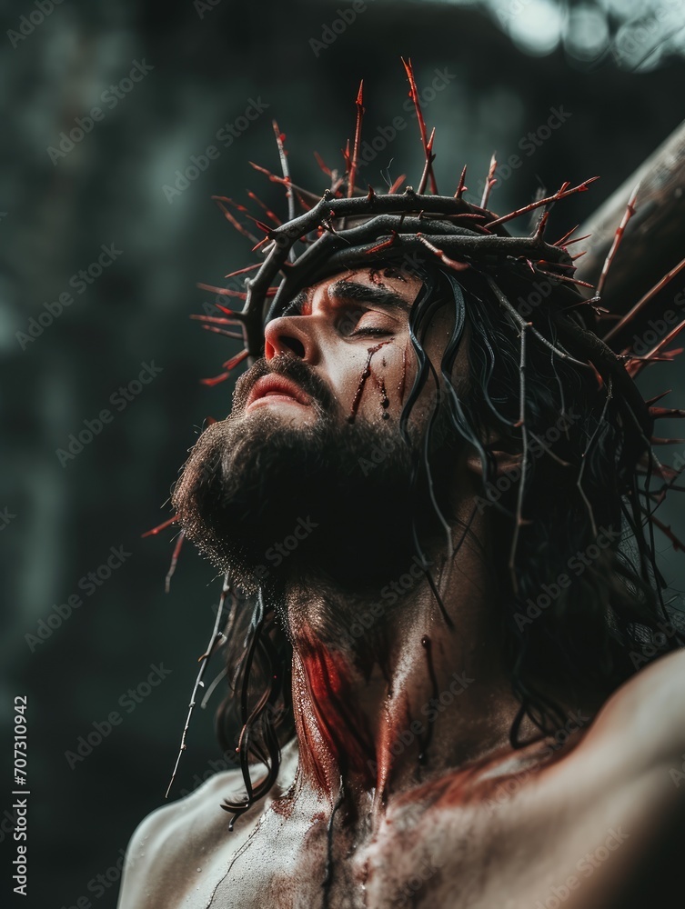Divine Sacrifice: A powerful portrayal of Jesus Christ in pain with the ...