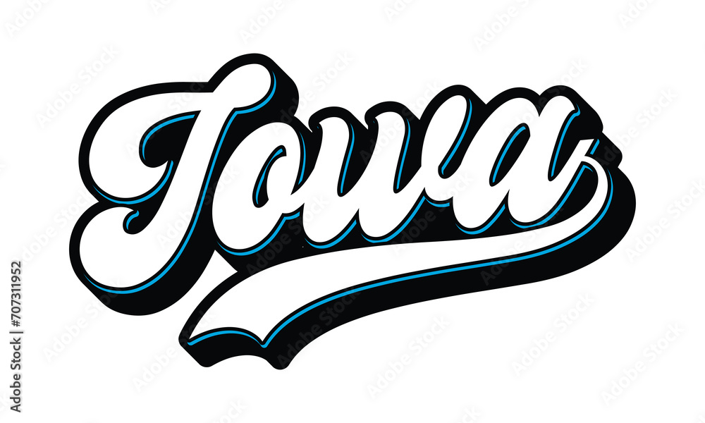 Iowa hand lettering design calligraphy vector, Iowa text vector trendy ...