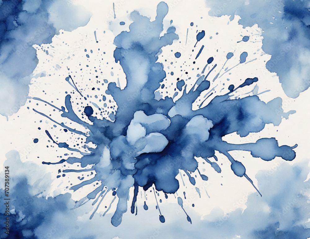 blue splash. Artistic blue watercolor splash effect template, Website ...